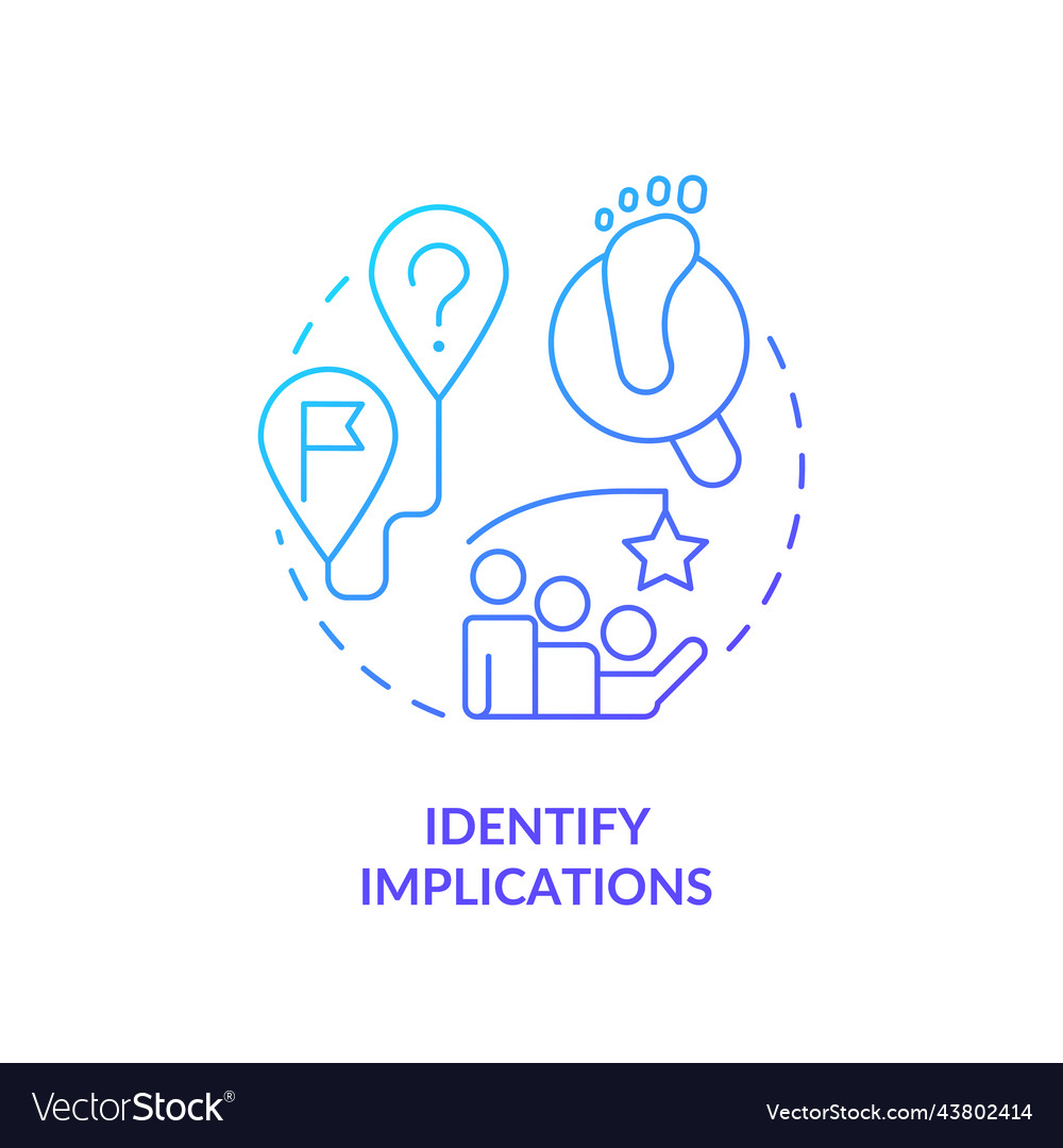 Identify implications blue gradient concept icon Vector Image Identify implications blue gradient concept icon Vector Image