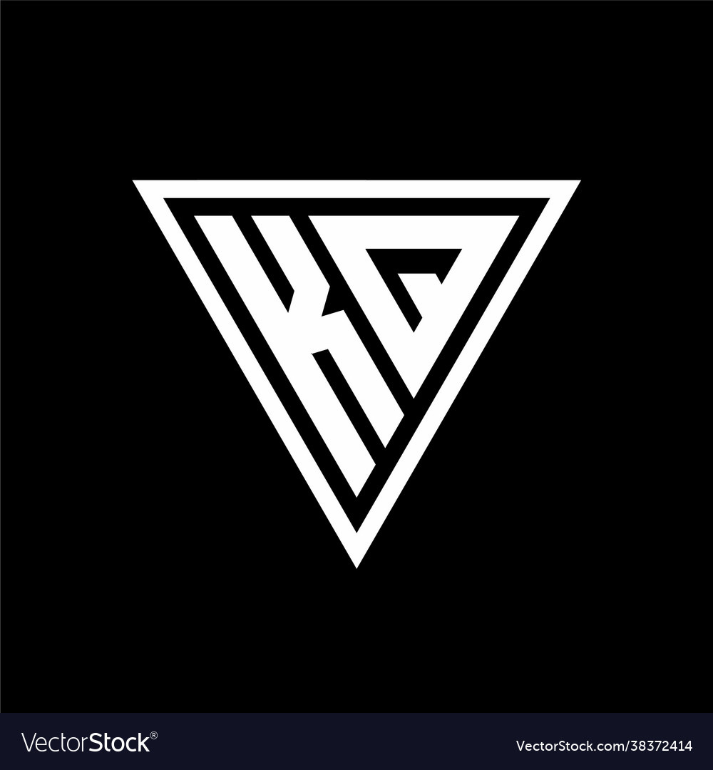 Kq logo monogram with triangle shape designs Vector Image