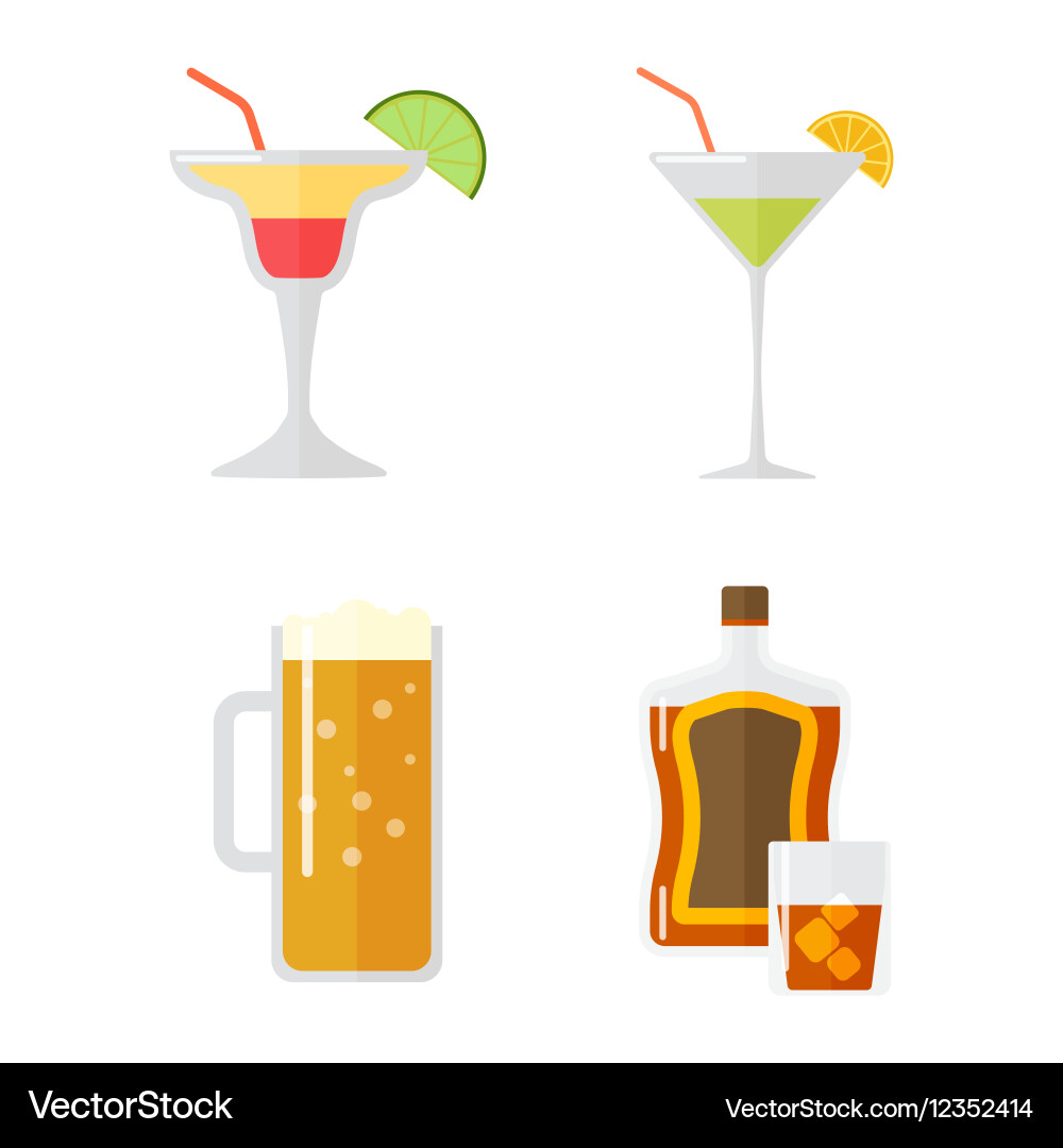 Set of alcohol drink Royalty Free Vector Image