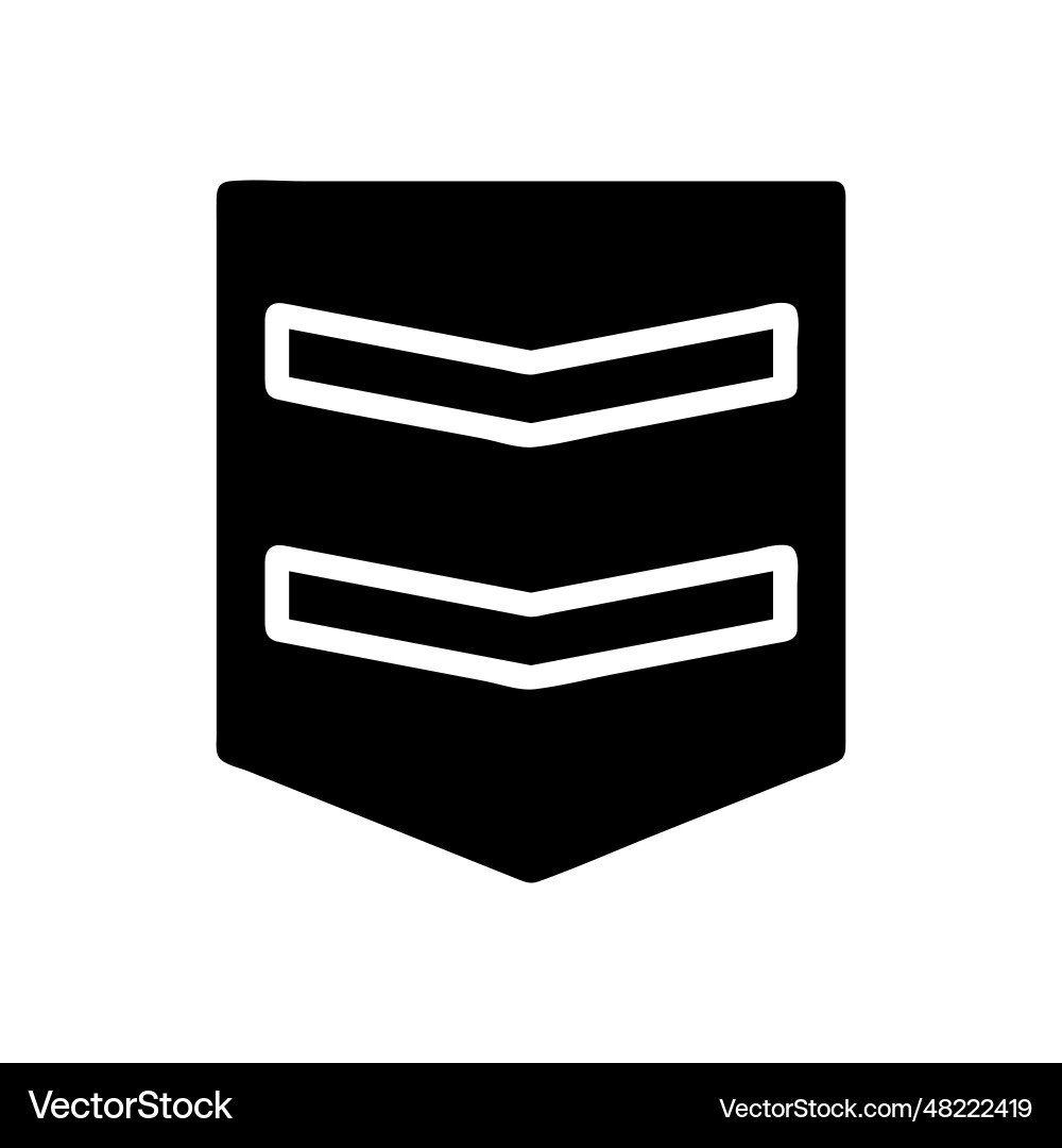 Badge icon solid black colour military symbol Vector Image