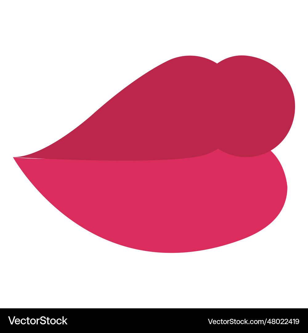 Closed mouth red lips Royalty Free Vector Image