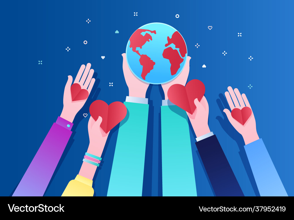 Concept ecology human hands holding earth Vector Image