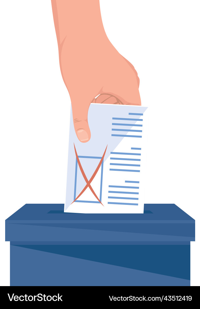 Hand insert election vote Royalty Free Vector Image
