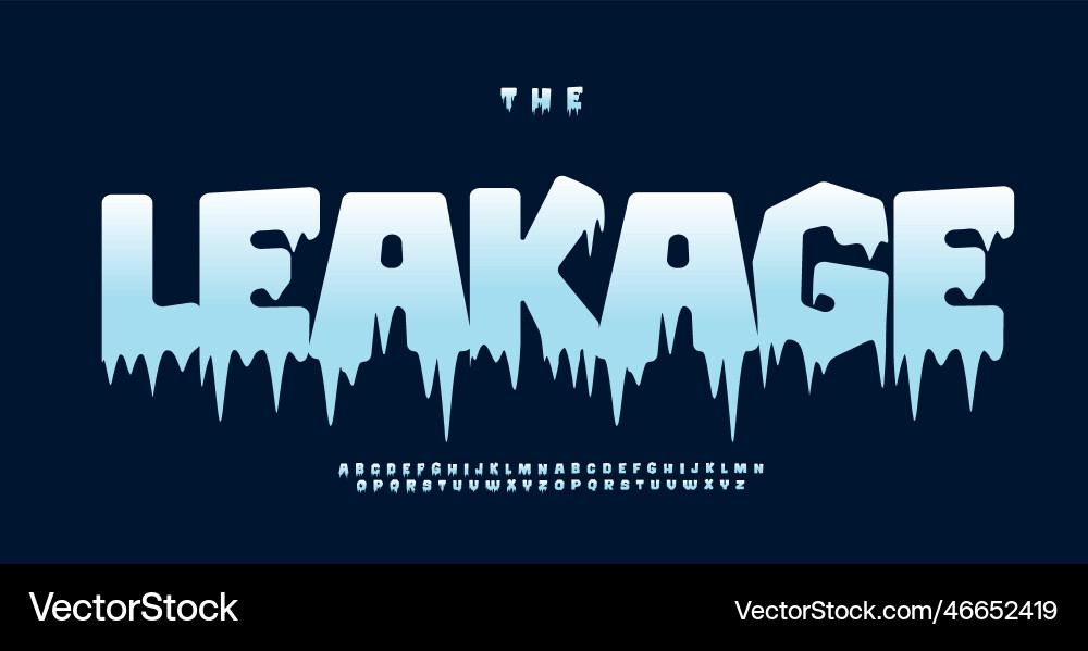 Ice alphabet icy icicles sans serif melting Vector Image