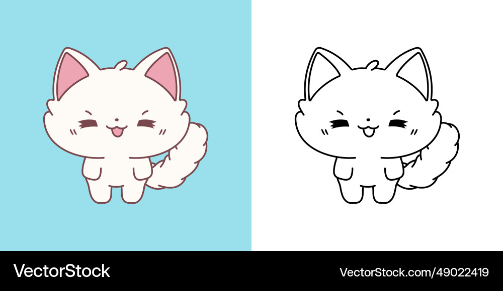 Kawaii clipart ragdoll kitty Royalty Free Vector Image