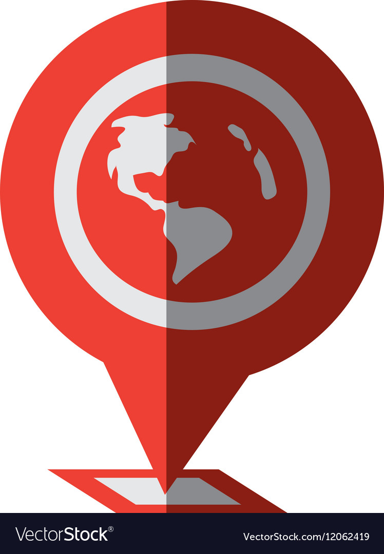 Pin map pointer gps location shadow Royalty Free Vector