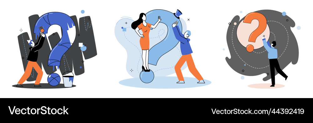 Question mark obtaining information of interest Vector Image