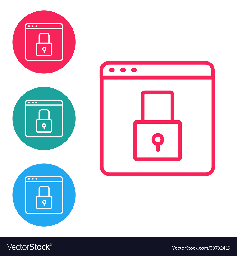 Red line secure your site with https ssl icon Vector Image