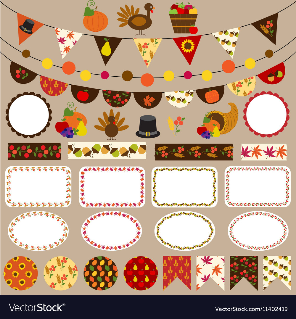Thanksgiving bunting clipart Royalty Free Vector Image