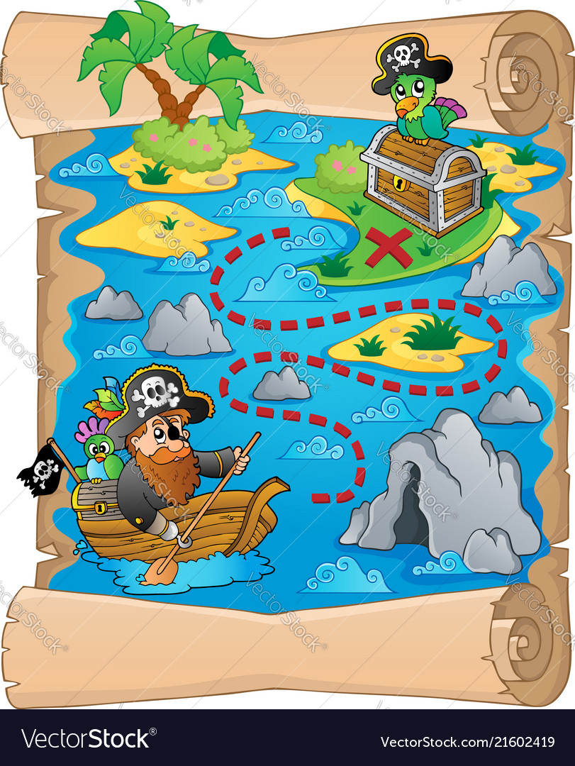 Treasure map topic image 2 Royalty Free Vector Image