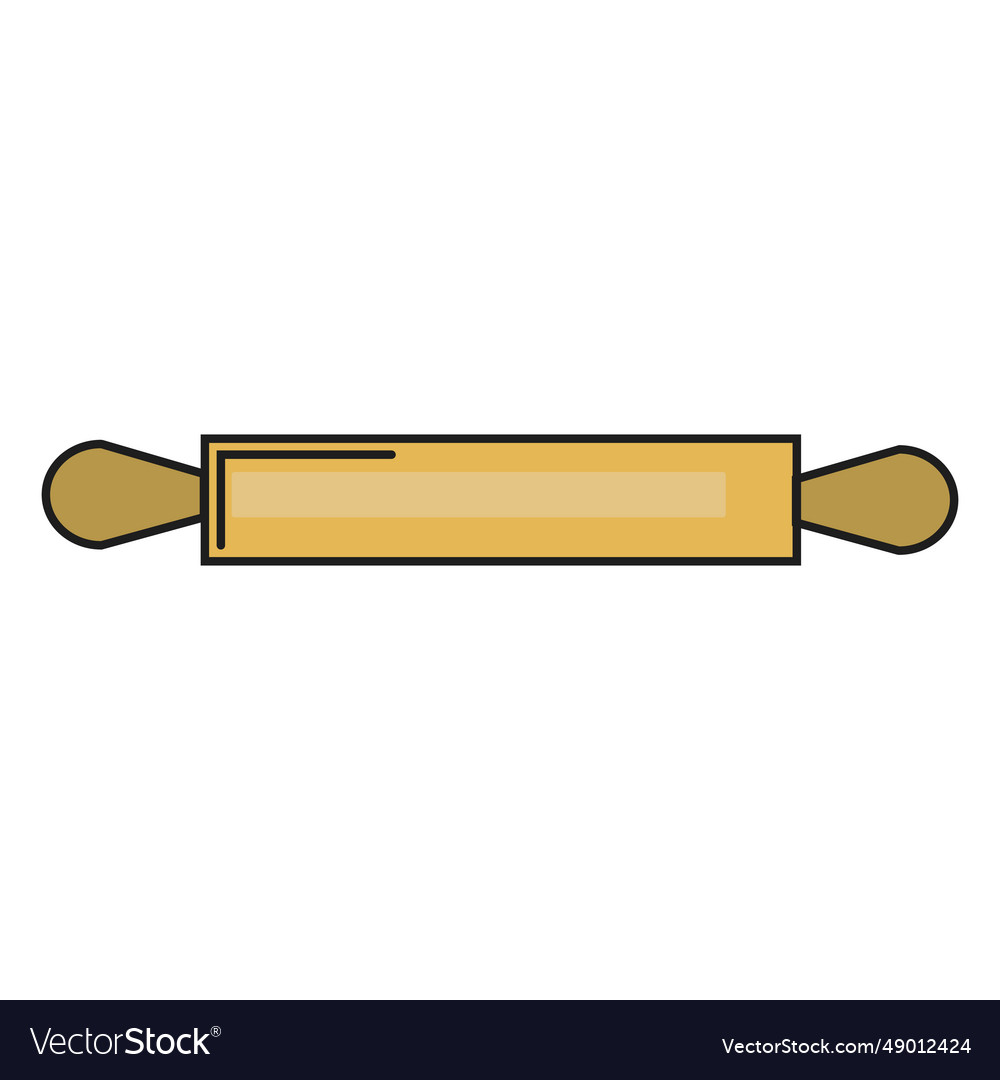 Stroke bakery rolling pin Royalty Free Vector Image Stroke bakery rolling pin Royalty Free Vector Image
