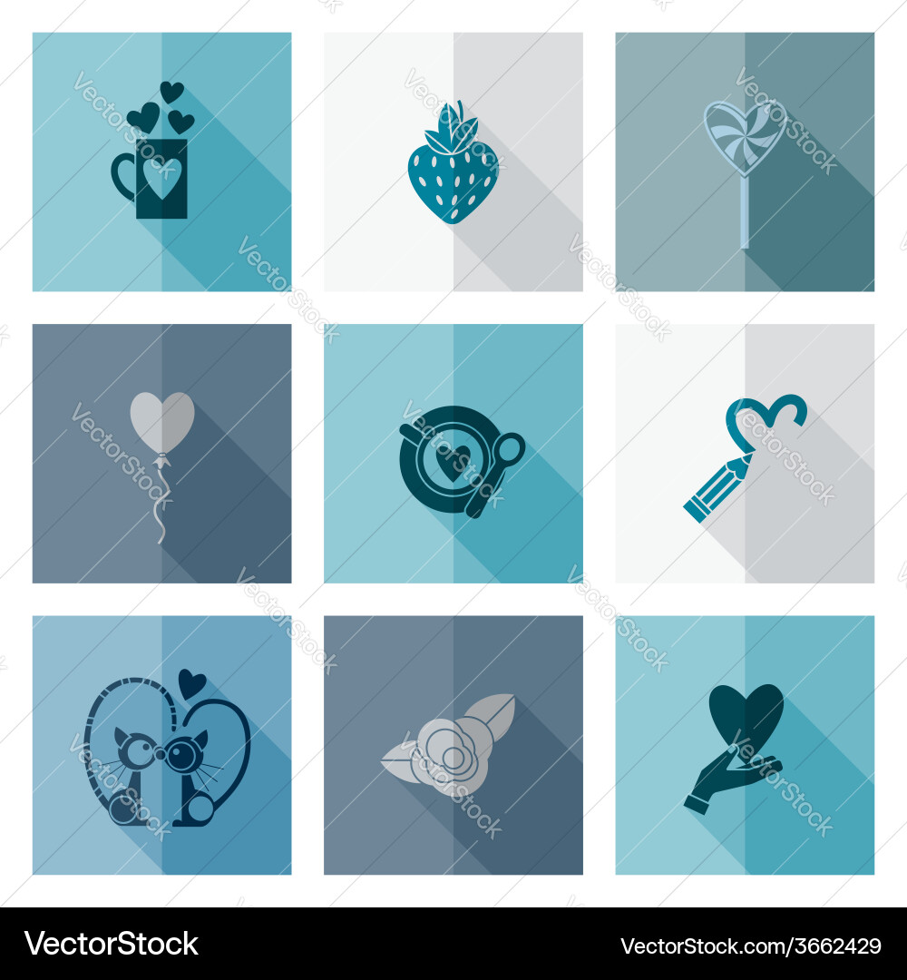 Happy valentines day icons Royalty Free Vector Image