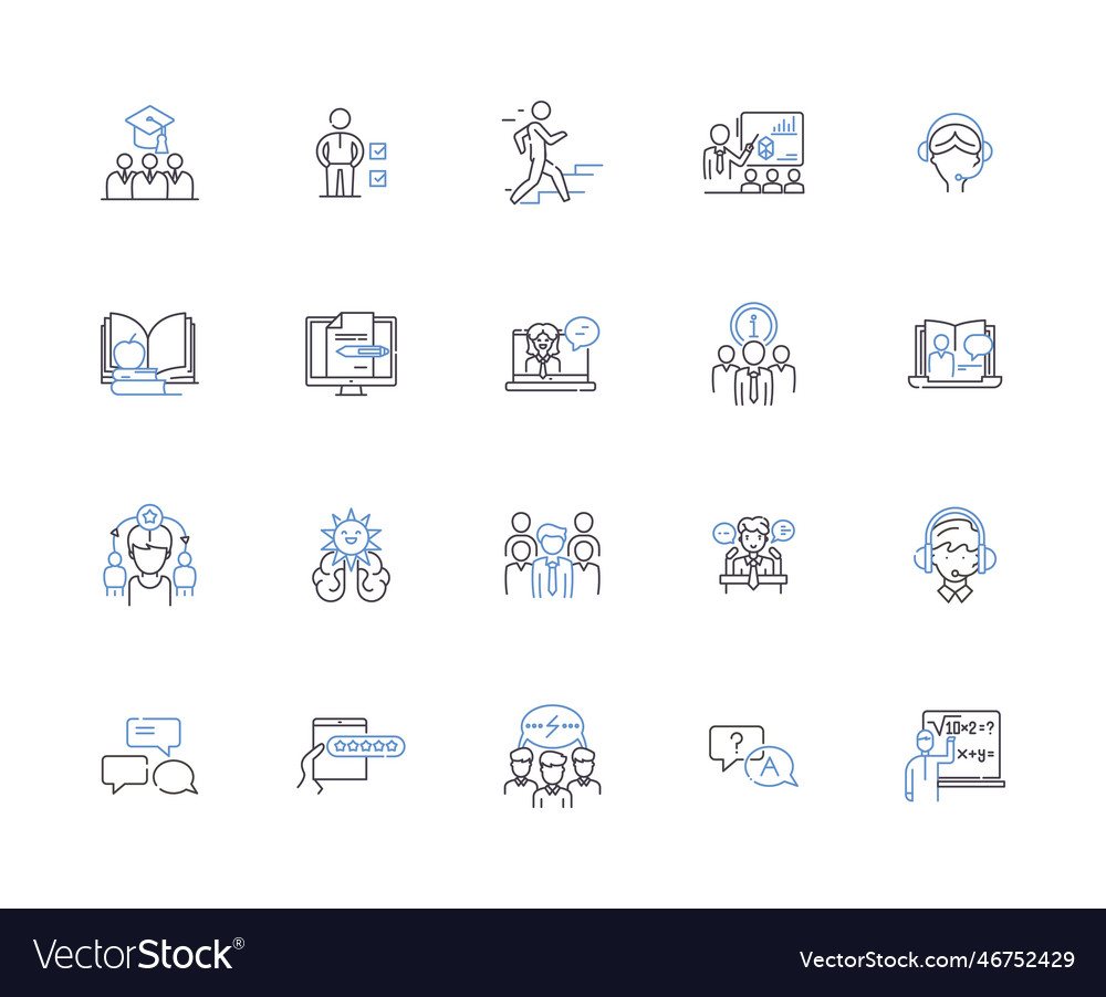 Mentor outline icons collection guidance Vector Image