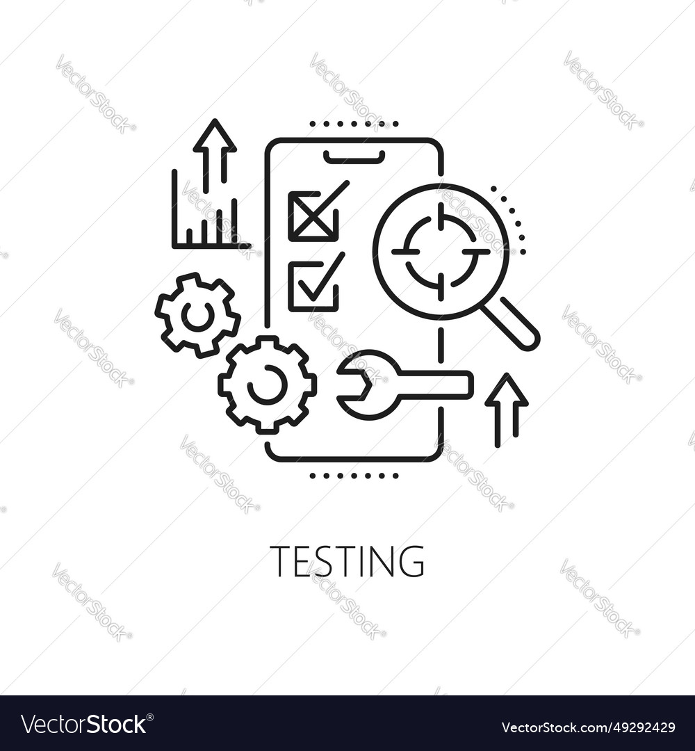 Testing web app develop and optimization icon Vector Image Testing web app develop and optimization icon Vector Image
