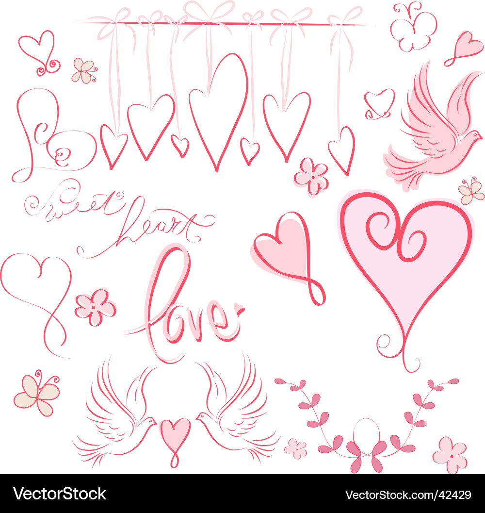 Whimsical valentine Royalty Free Vector Image - VectorStock