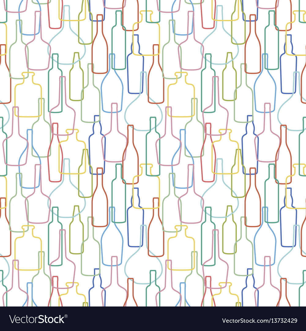 Wine bottles pattern Royalty Free Vector Image