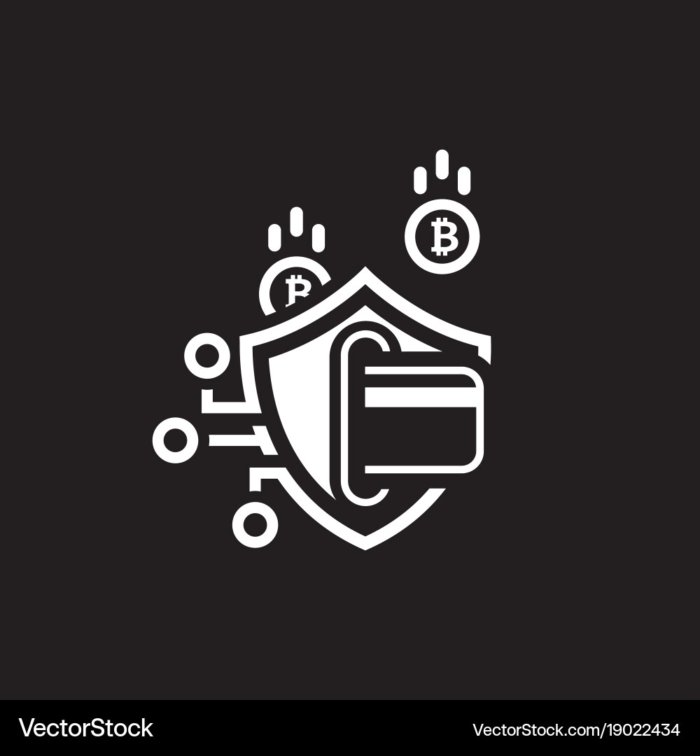 Bitcoin secure transaction icon Royalty Free Vector Image