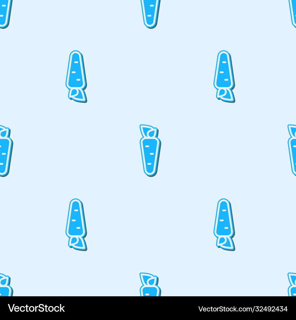Blue line carrot icon isolated seamless pattern Vector Image