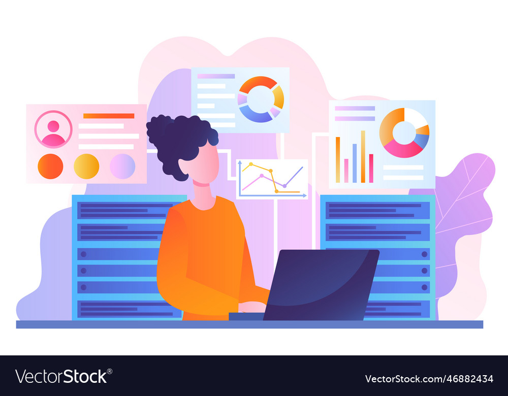 Data base administrator Royalty Free Vector Image