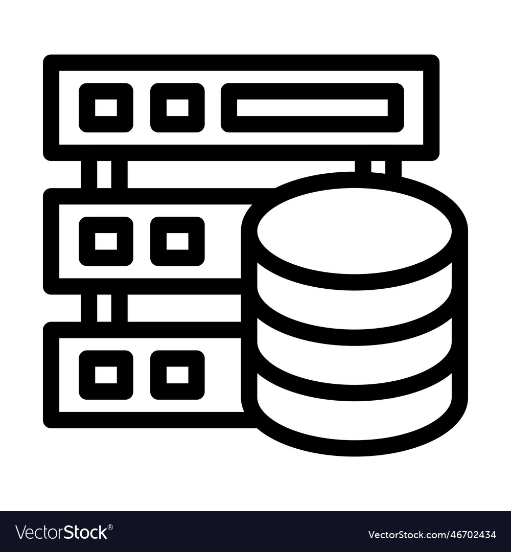 Database thick line icon for personal Royalty Free Vector