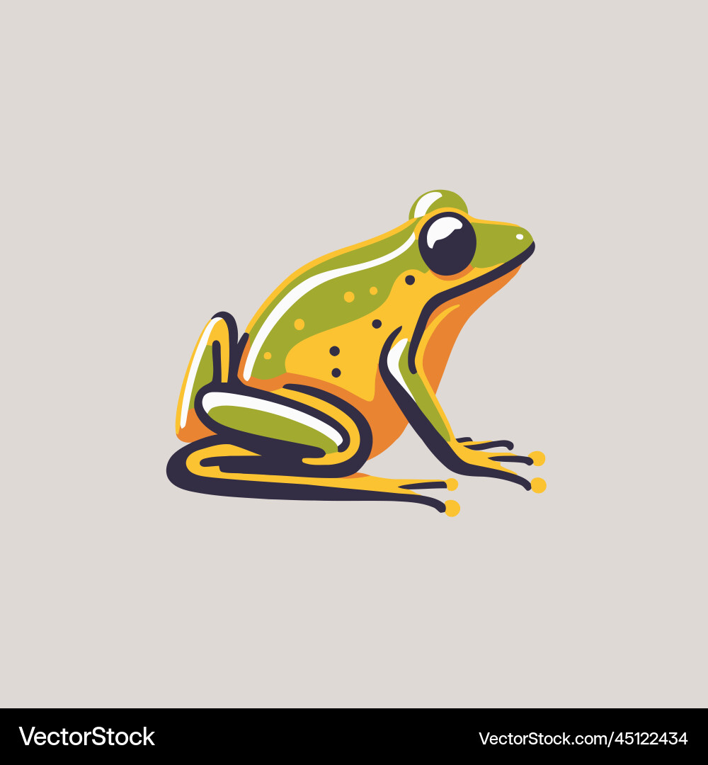 Green frog character logo mascot design Royalty Free Vector