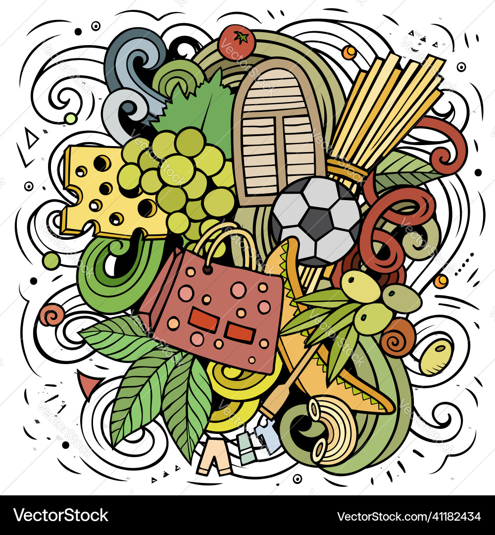 Italy cartoon doodle Royalty Free Vector Image