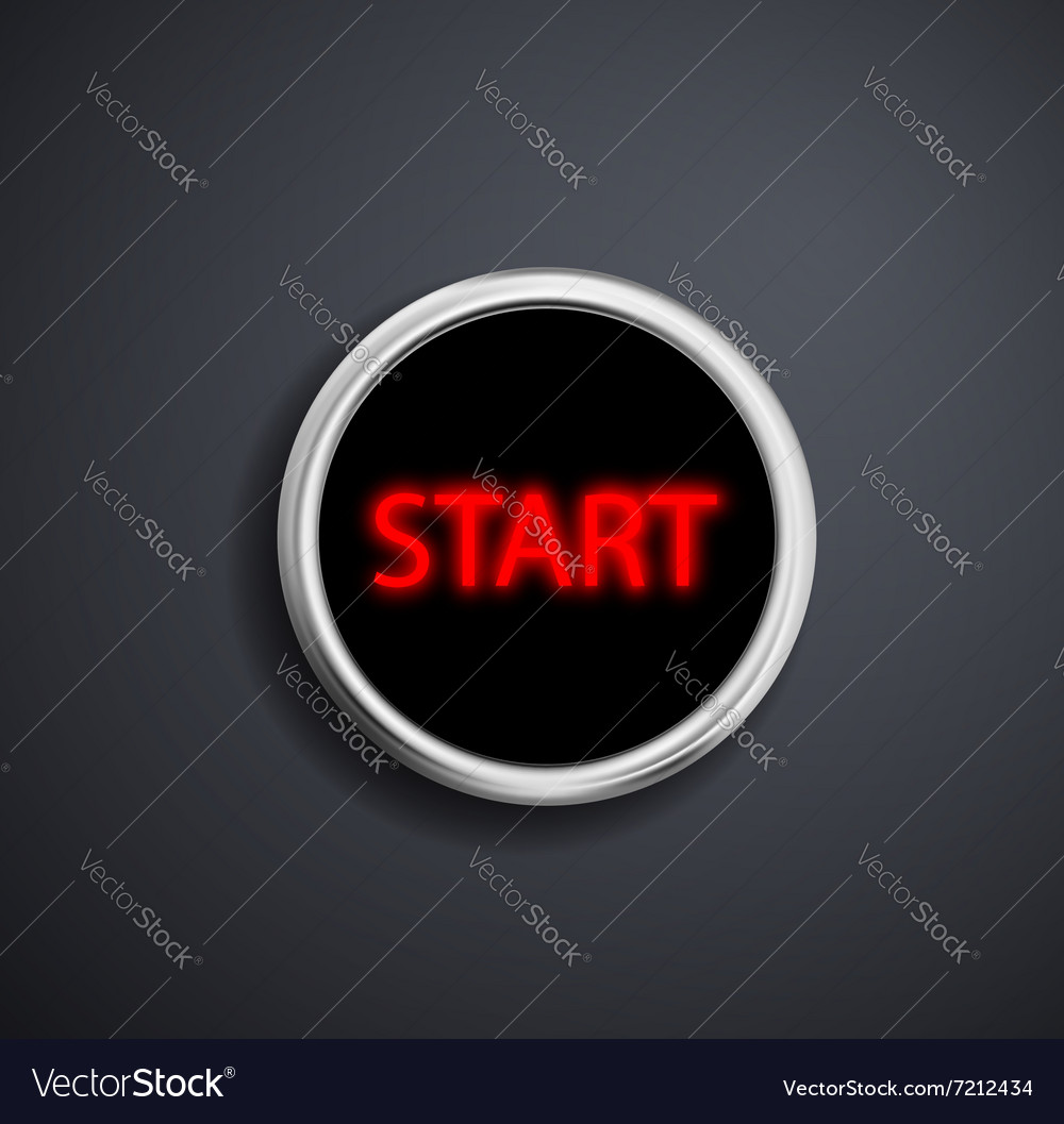 Round button start Royalty Free Vector Image - VectorStock