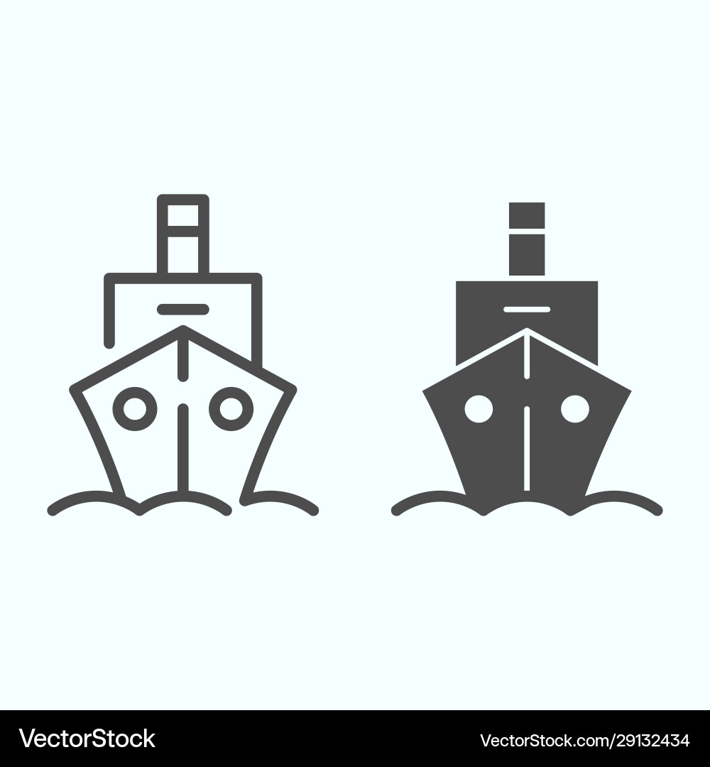 Ship line and solid icon voyage Royalty Free Vector Image