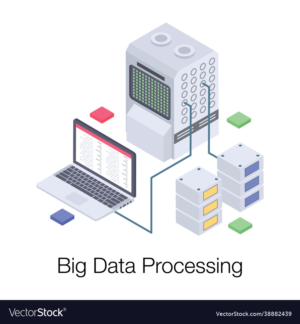 Big data processing Royalty Free Vector Image - VectorStock