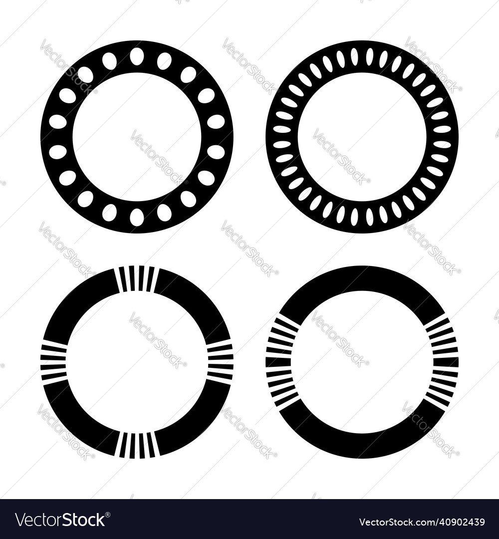Circle design elements with patterns Royalty Free Vector