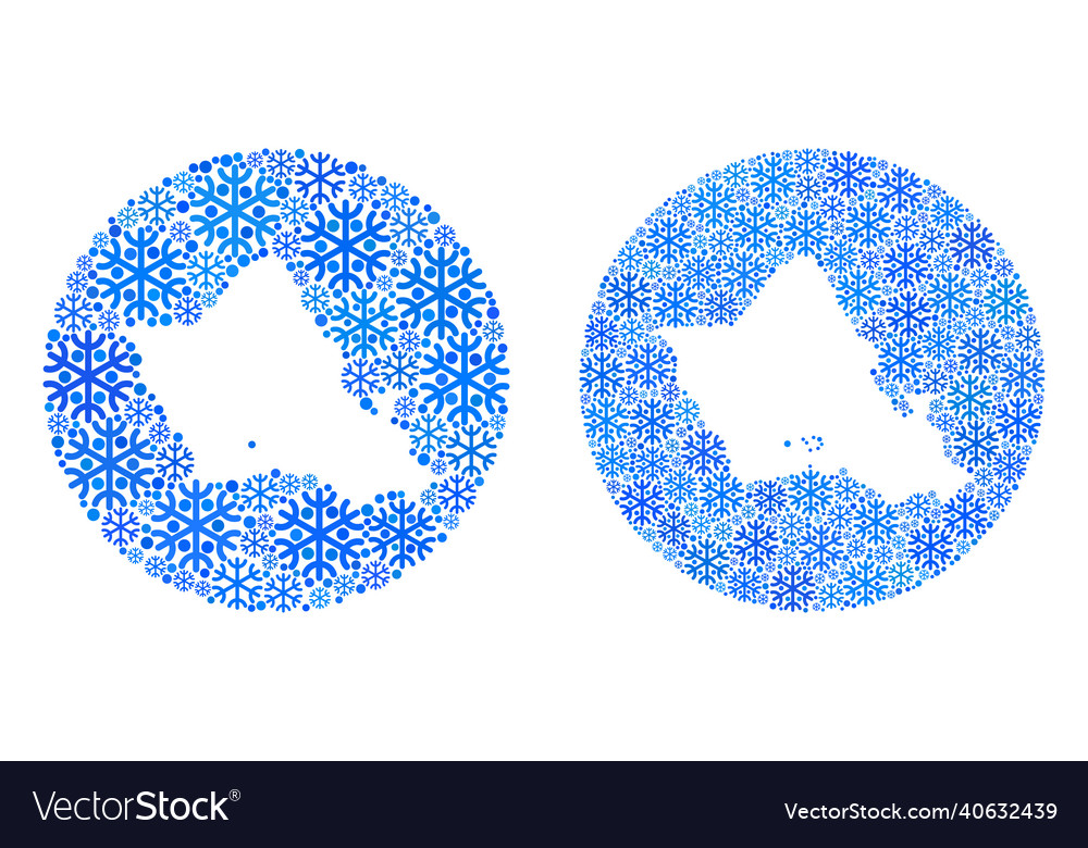 Hole Round Oahu Island Map Snowflake Mosaic Vector Image
