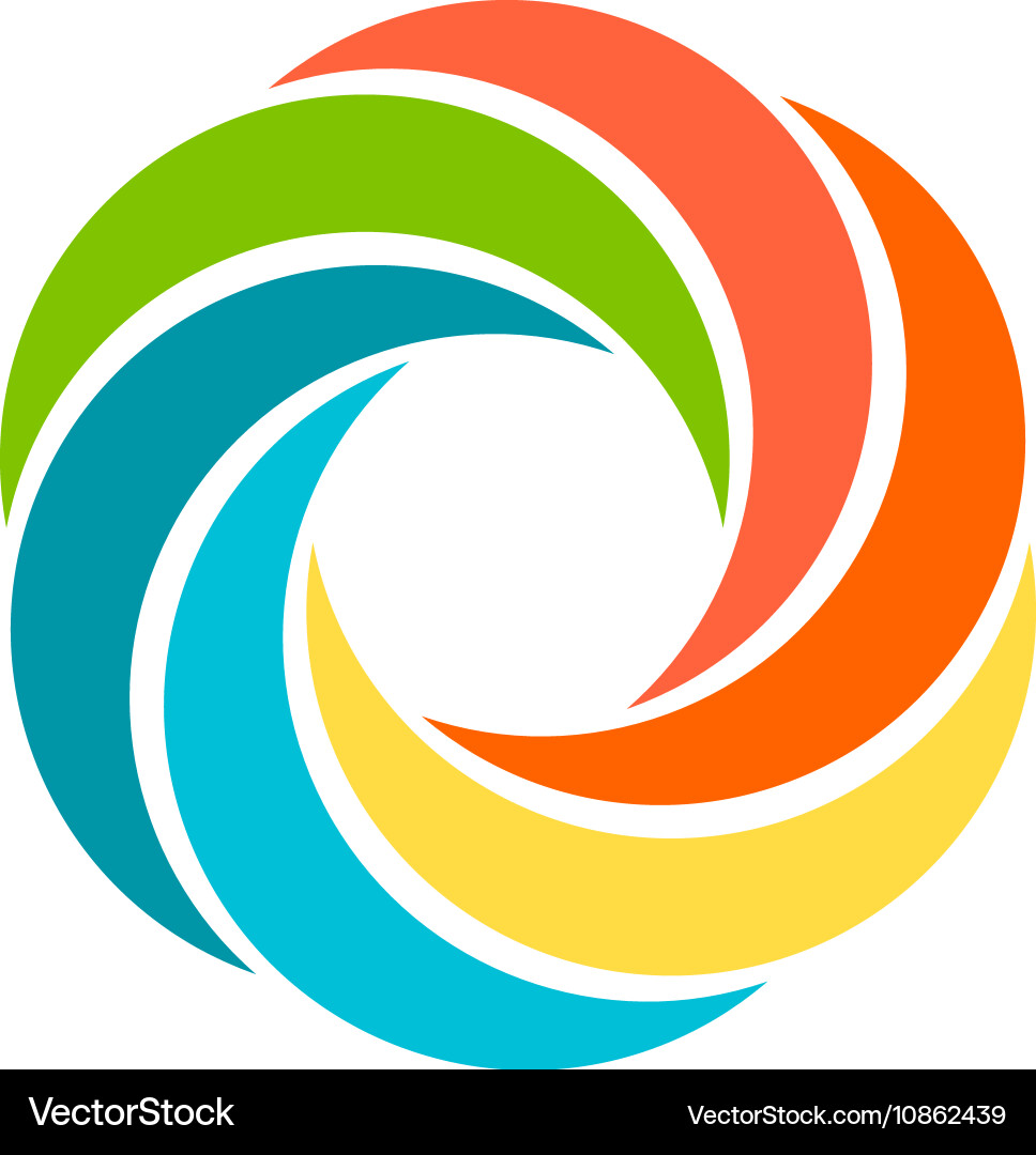 Isolated abstract colorful circular sun logo Vector Image