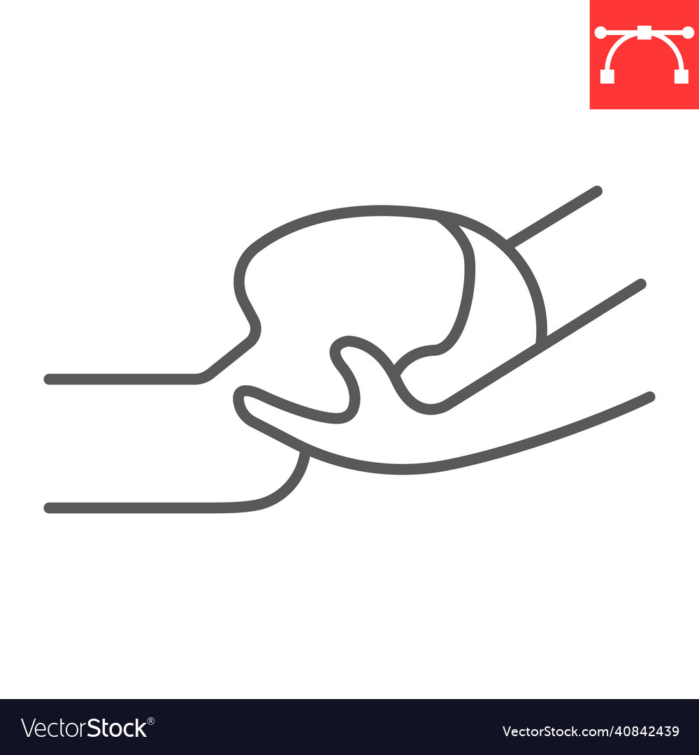 Neck Massage Line Icon Royalty Free Vector Image