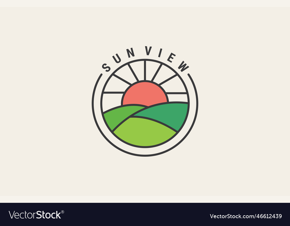 Sun view Royalty Free Vector Image - VectorStock