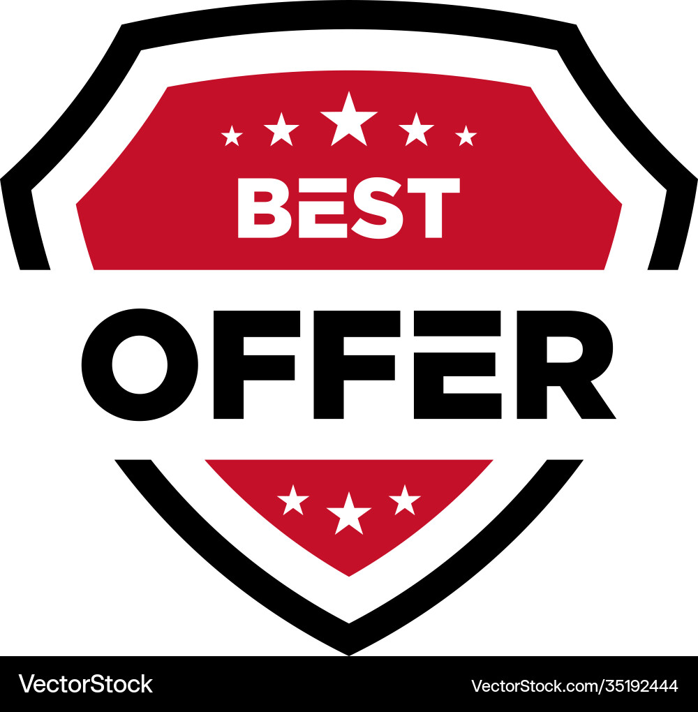 Best offer icon shield Royalty Free Vector Image