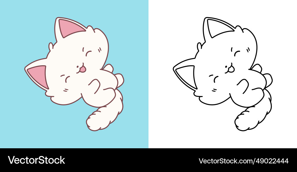 Kawaii ragdoll kitty multicolored and black Vector Image