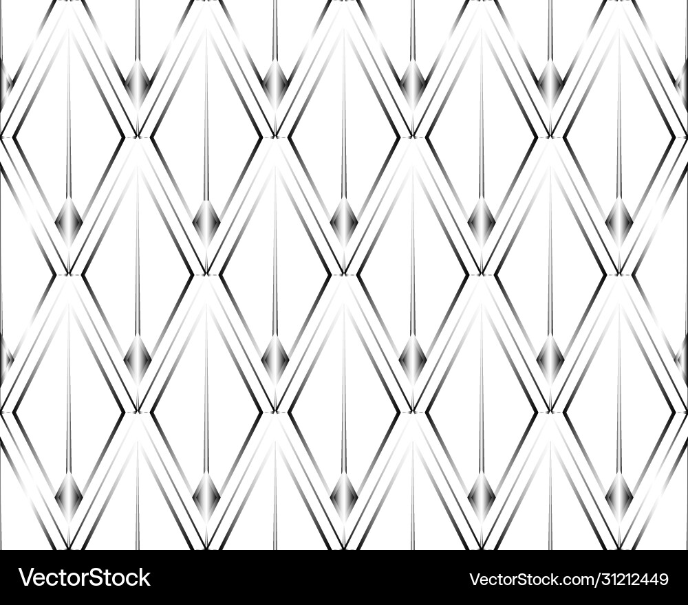 Art deco isolated silver seamless pattern art Vector Image