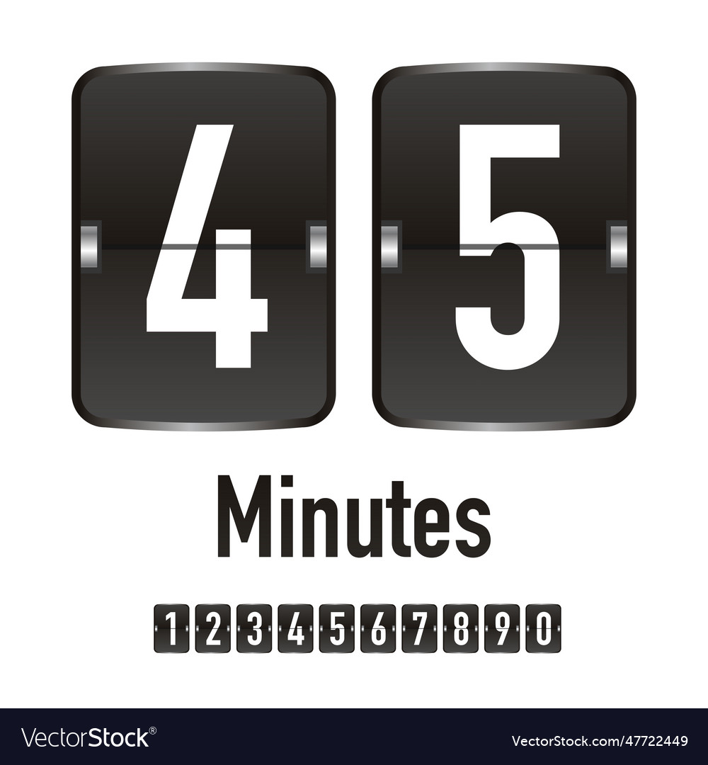 Coutdown Timer Flip Board Of Minutes Royalty Free Vector