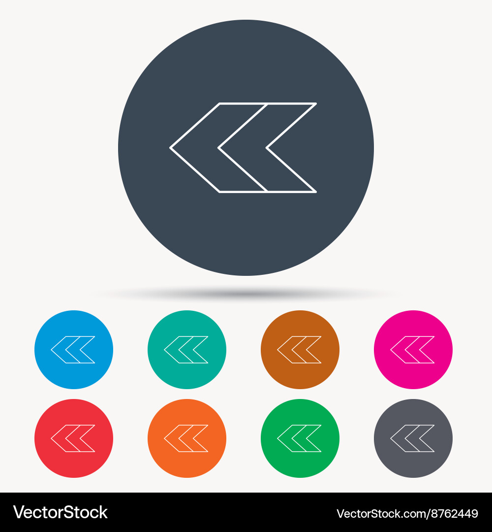 Left arrow icon previous sign Royalty Free Vector Image