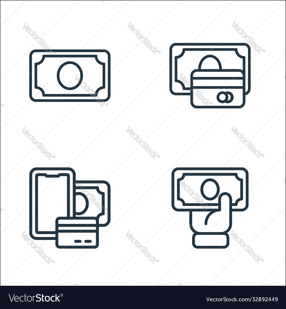 Money line icons linear set quality line set Vector Image