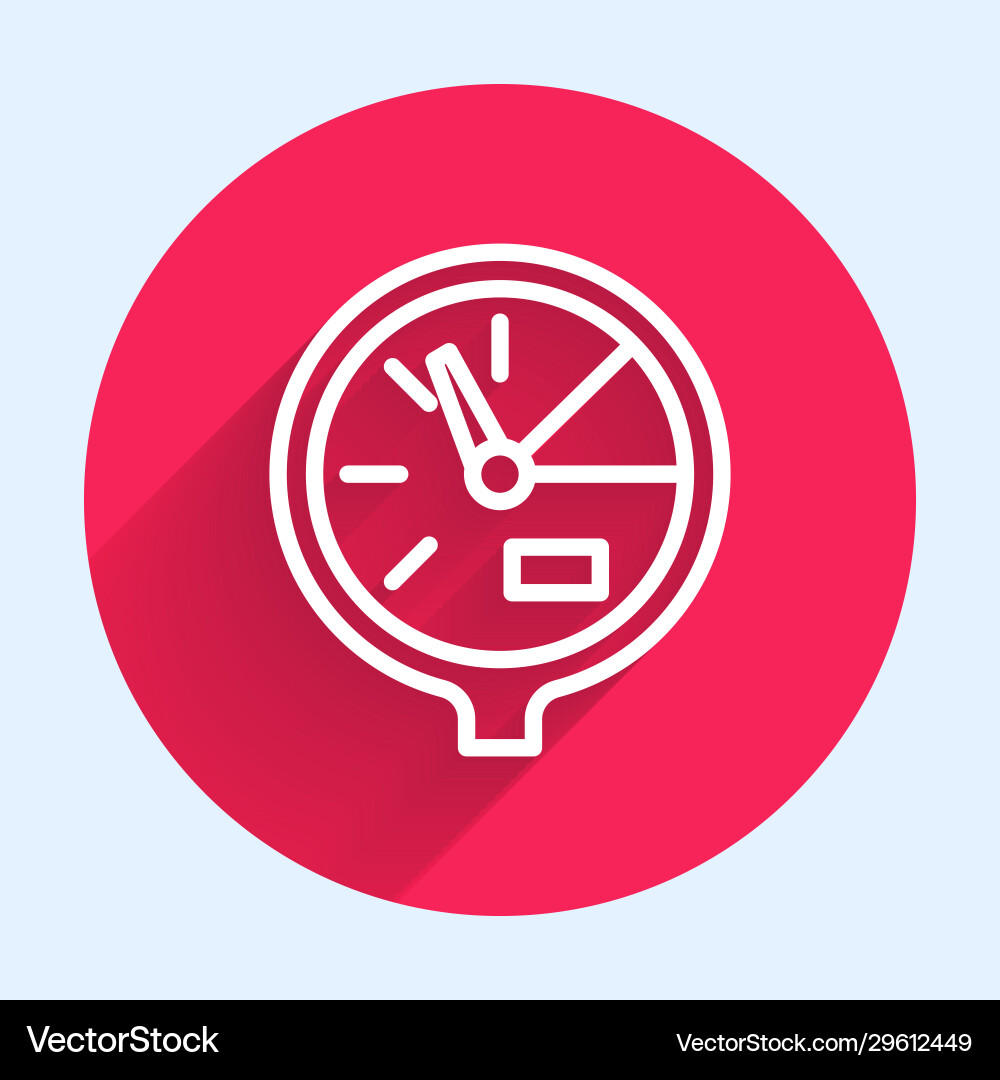White line water meter icon isolated with long Vector Image