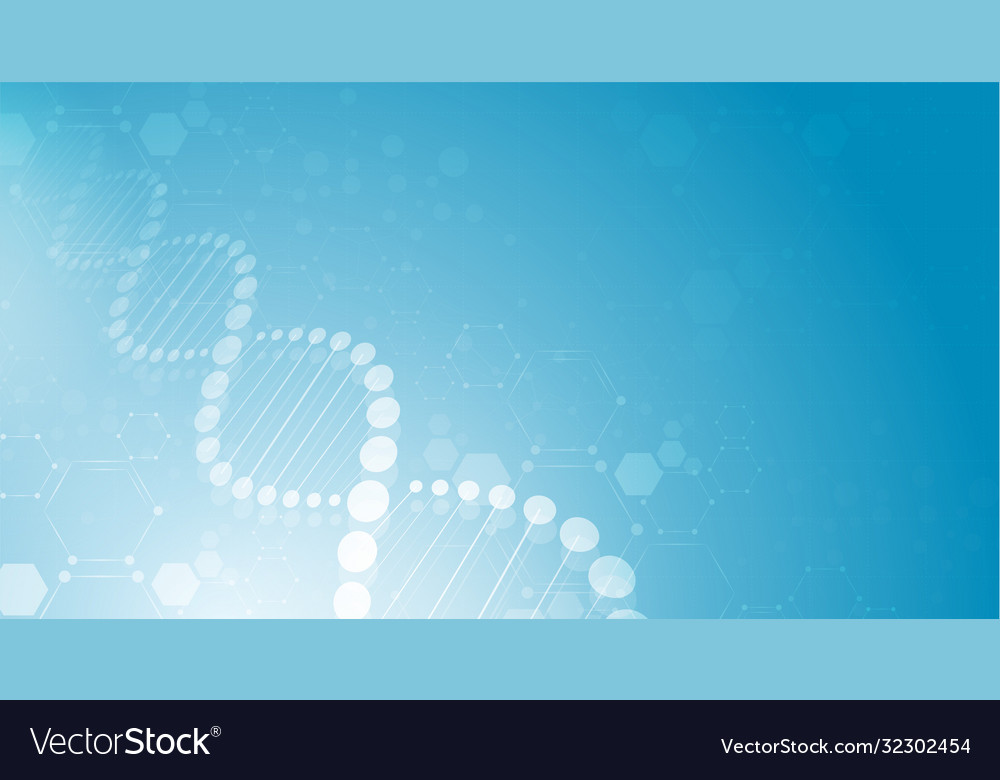 Dna Digital Sequence Code Structure With Glow Vector Image
