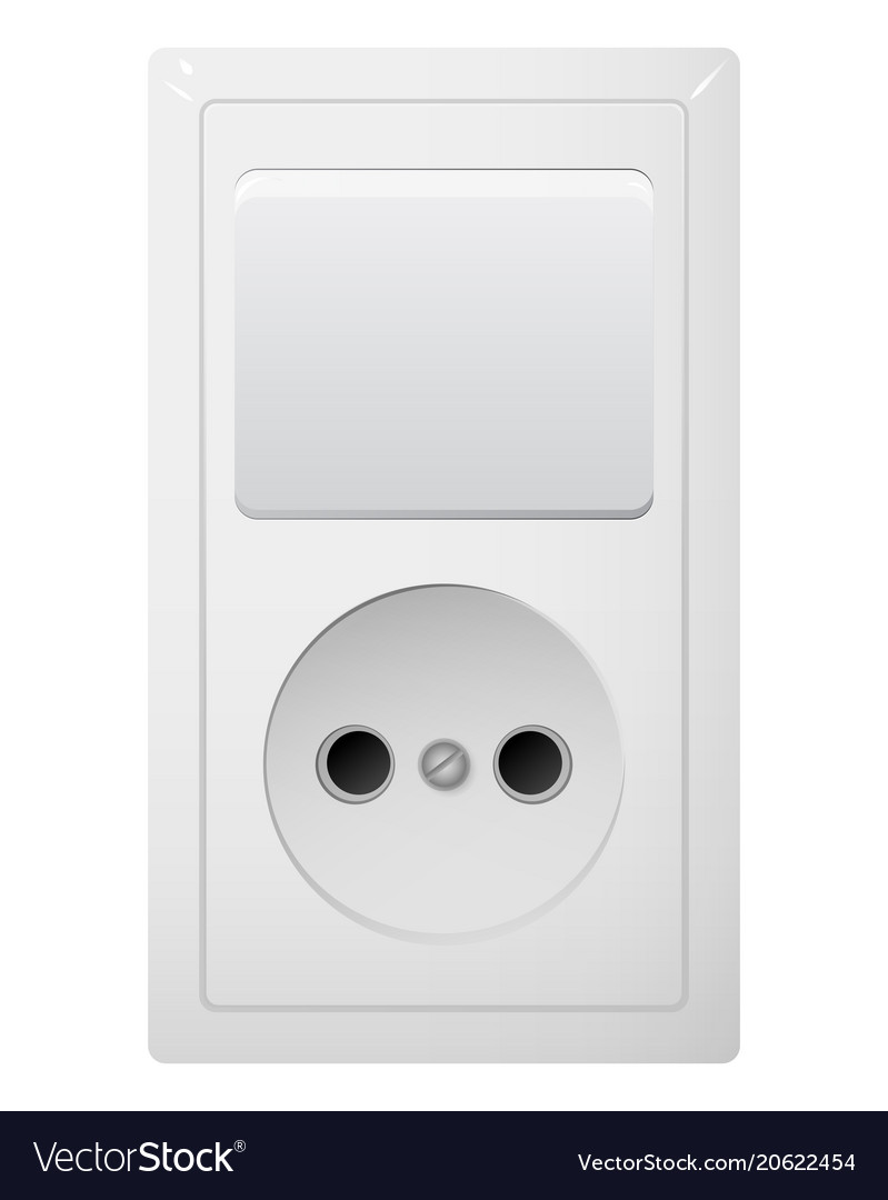 Electrical socket type c with switch Royalty Free Vector