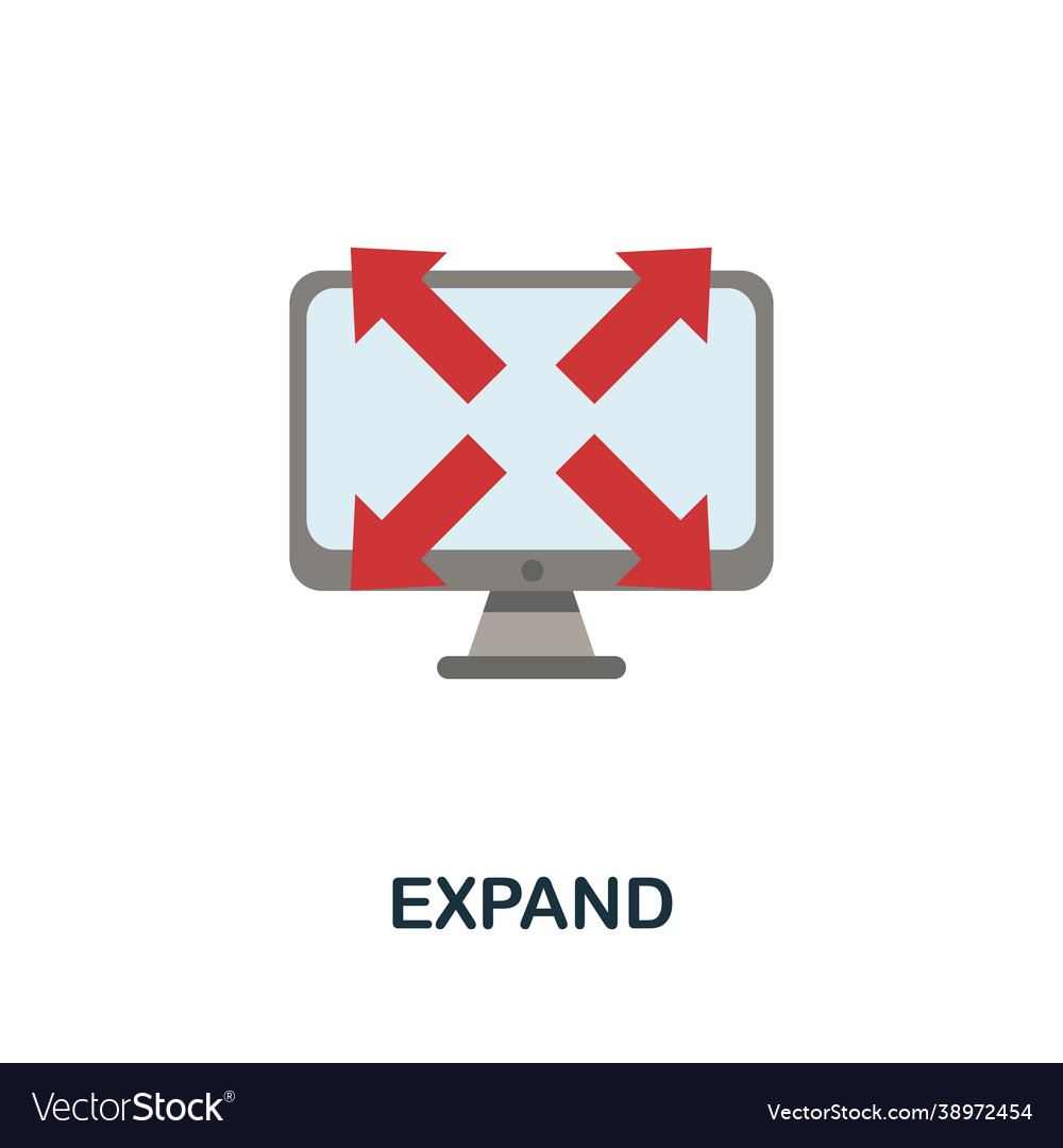 Expand icon flat sign element from data analytics Vector Image Expand icon flat sign element from data analytics Vector Image