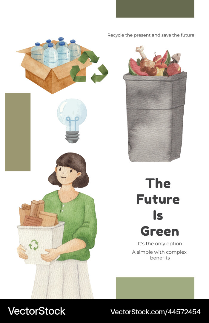 Pinterest template with global recycling concept Vector Image