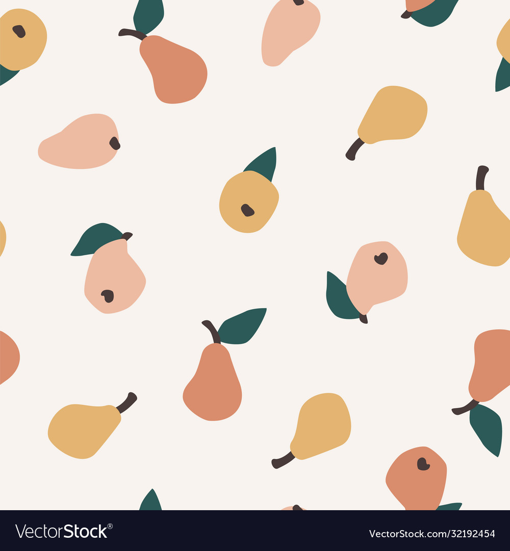 Seamless pattern with simple pears trendy Vector Image