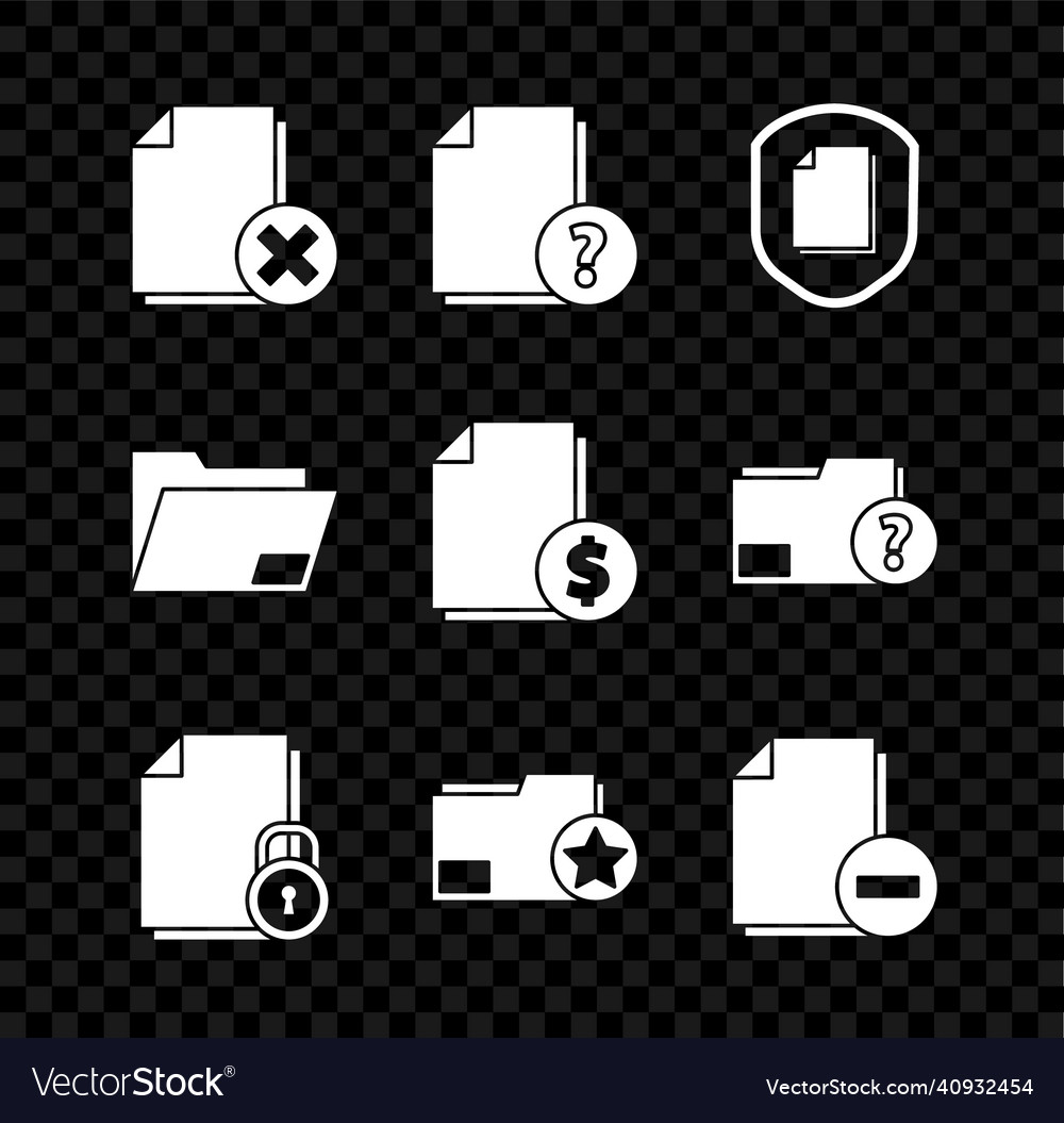Set delete file document unknown document Vector Image Set delete file document unknown document Vector Image