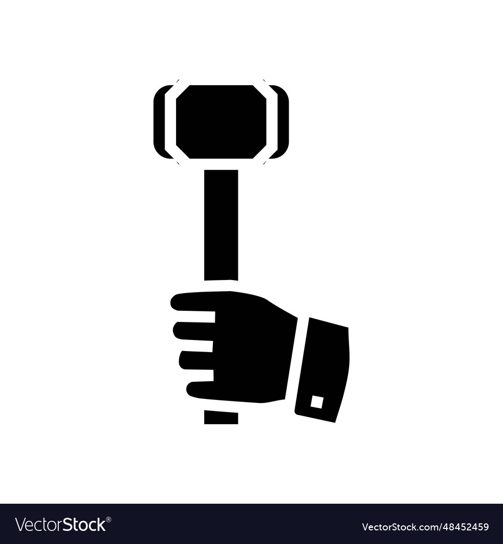 Hard work hammer succes challenge glyph icon Vector Image Hard work hammer succes challenge glyph icon Vector Image