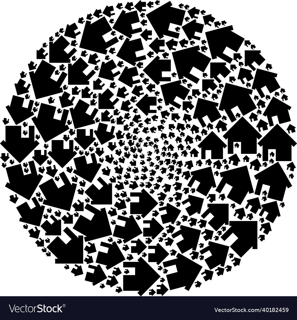 House icon exploding spheric globula collage Vector Image House icon exploding spheric globula collage Vector Image