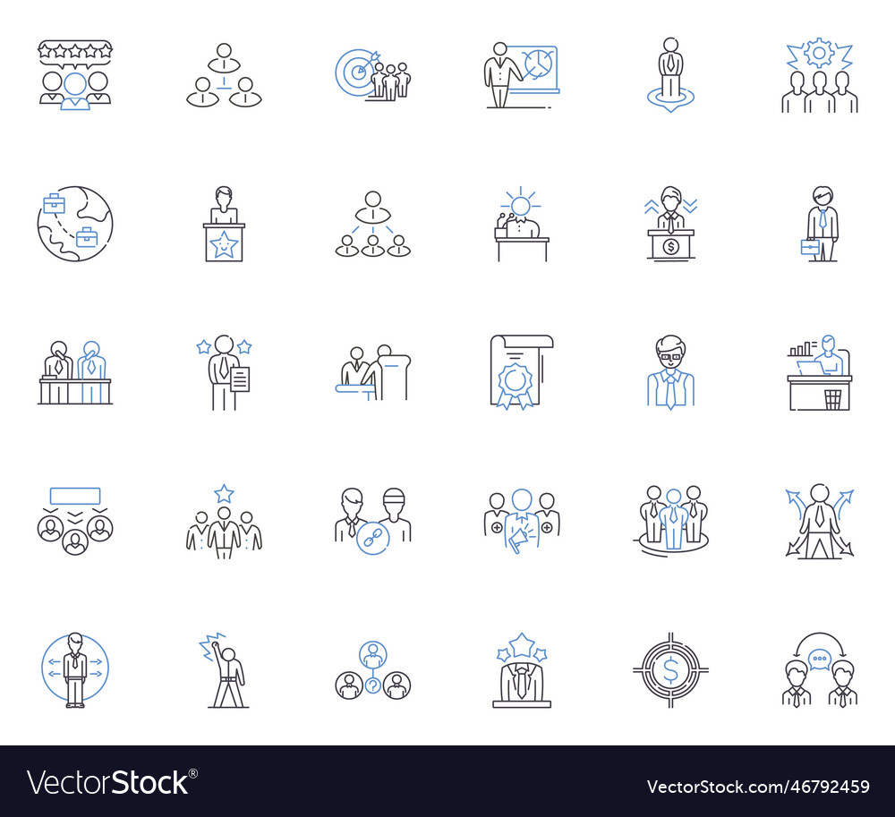 Management idea line icons collection strategy Vector Image Management idea line icons collection strategy Vector Image